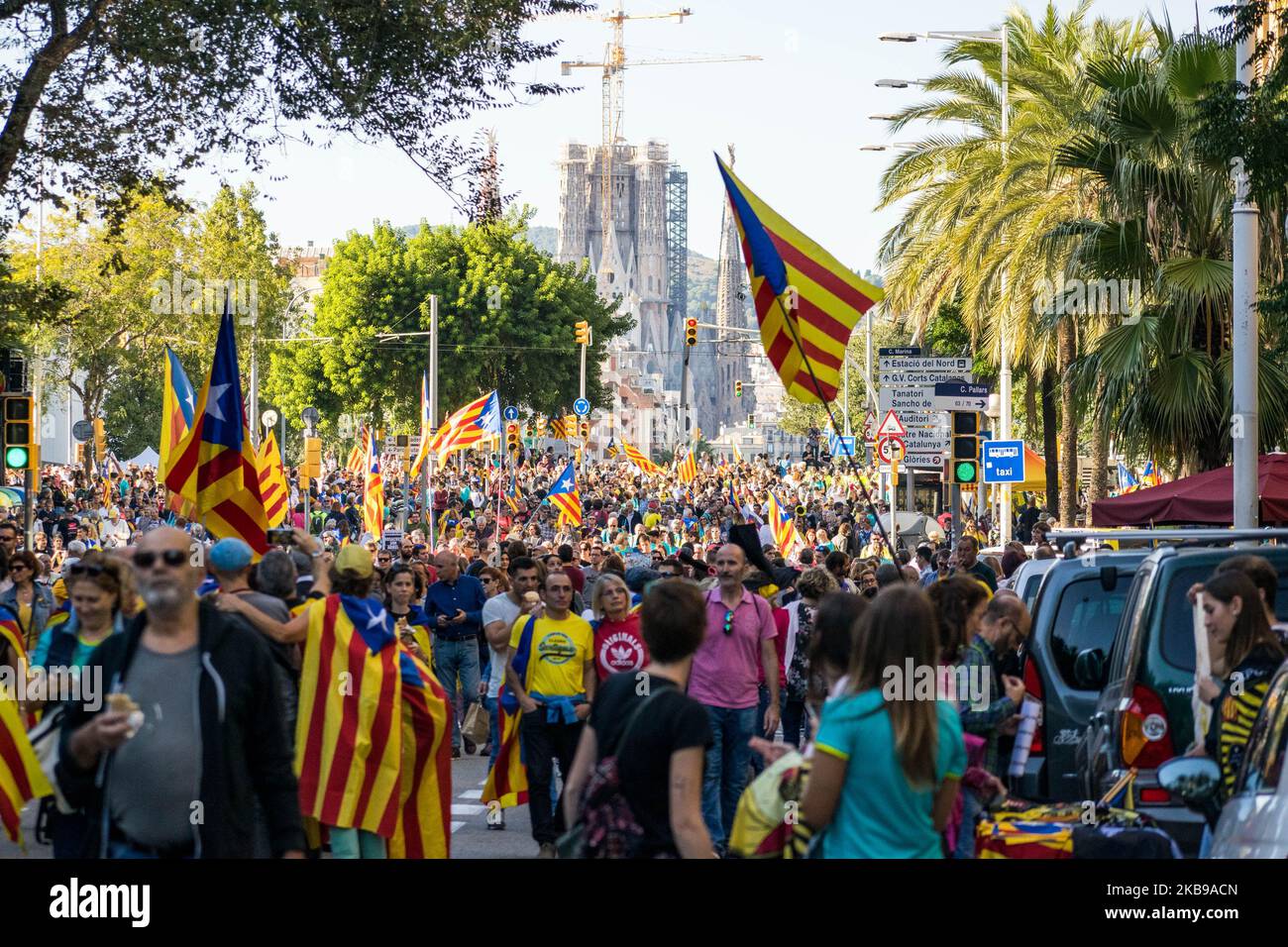 People take part in the demonstration ''Tsunami Democratic'' in ...