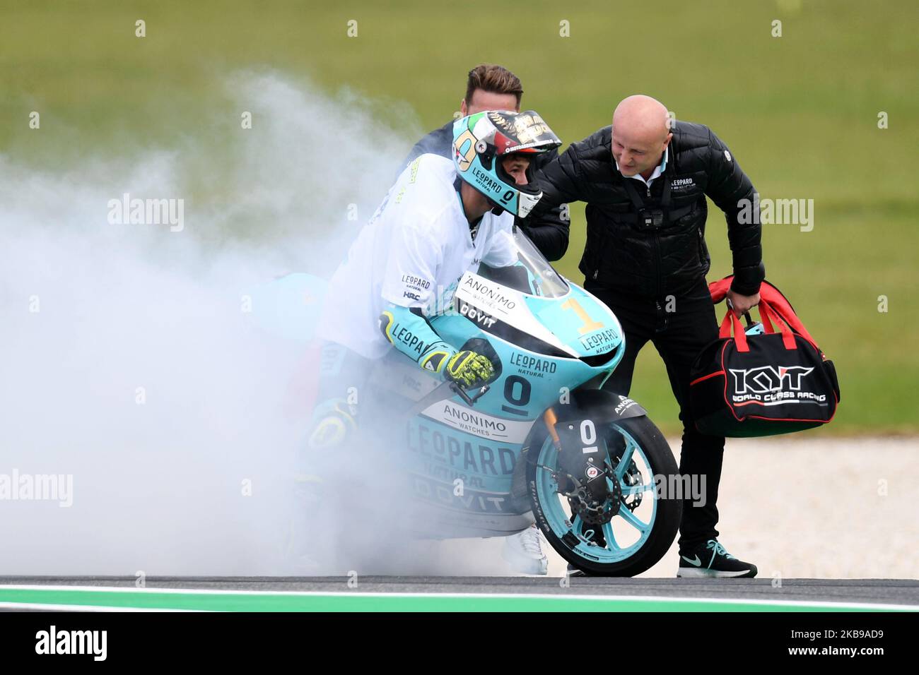 Lorenzo Dalla Porta of Italy celebrates on the Leopard Racing bike ...