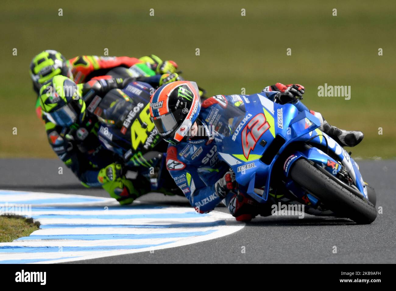 Alex Rins of Spain rides the Team Suzuki ECSTAR bike during the ...