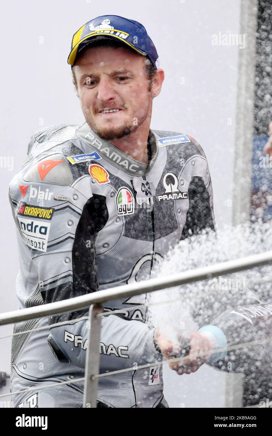 Jack Miller of Australia celebrates third place finish following the ...