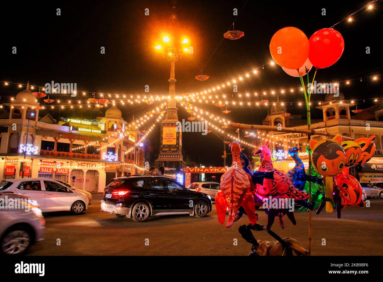 A Illuminated view of 'walled city' on the occasion of Diwali Festival ...