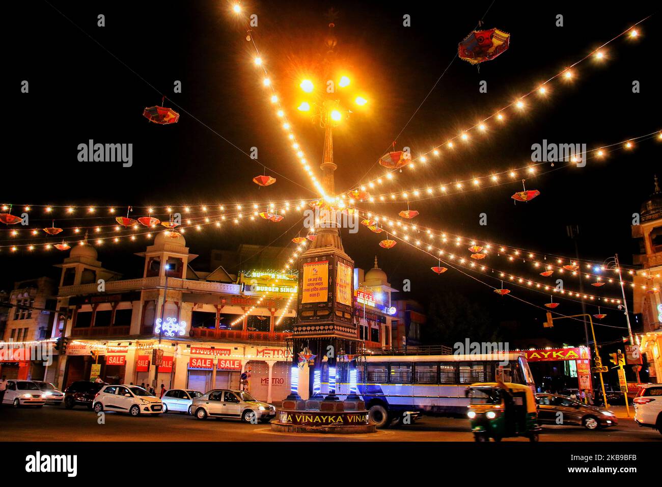 A Illuminated view of 'walled city' on the occasion of Diwali Festival ...