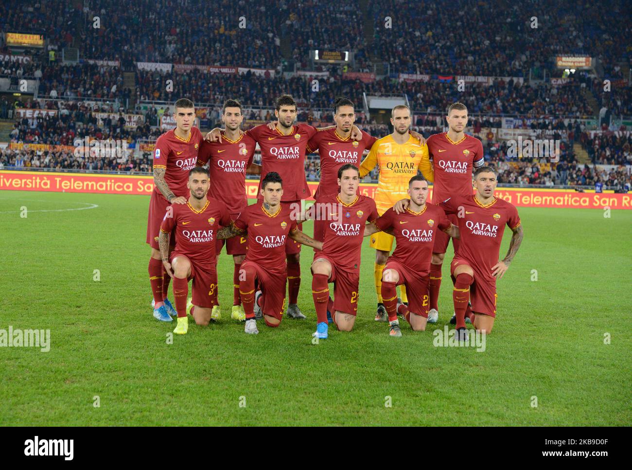 AS Roma players before the Italian Serie A football match between AS ...