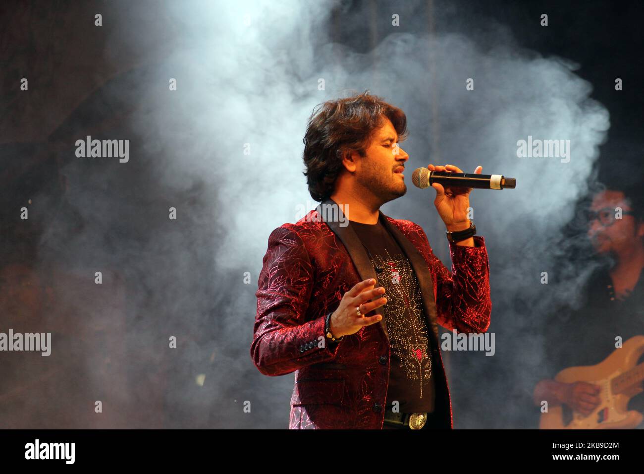 Singer Javed Ali performing during an event titled 'Dilli Ki Diwali' at Connaught Place in New ...