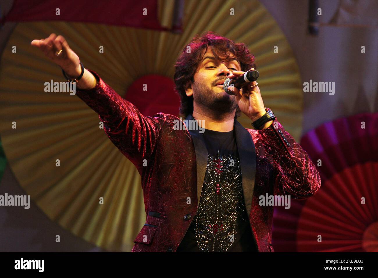 Singer Javed Ali performing during an event titled 'Dilli Ki Diwali' at ...