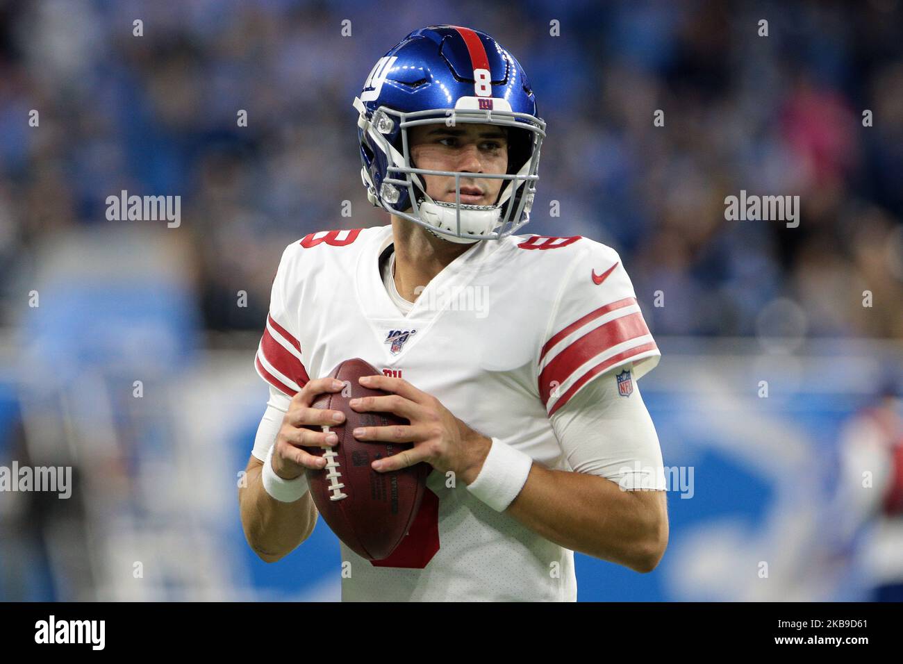 New York Giants quarterback Daniel Jones (8) is seen during the first ...