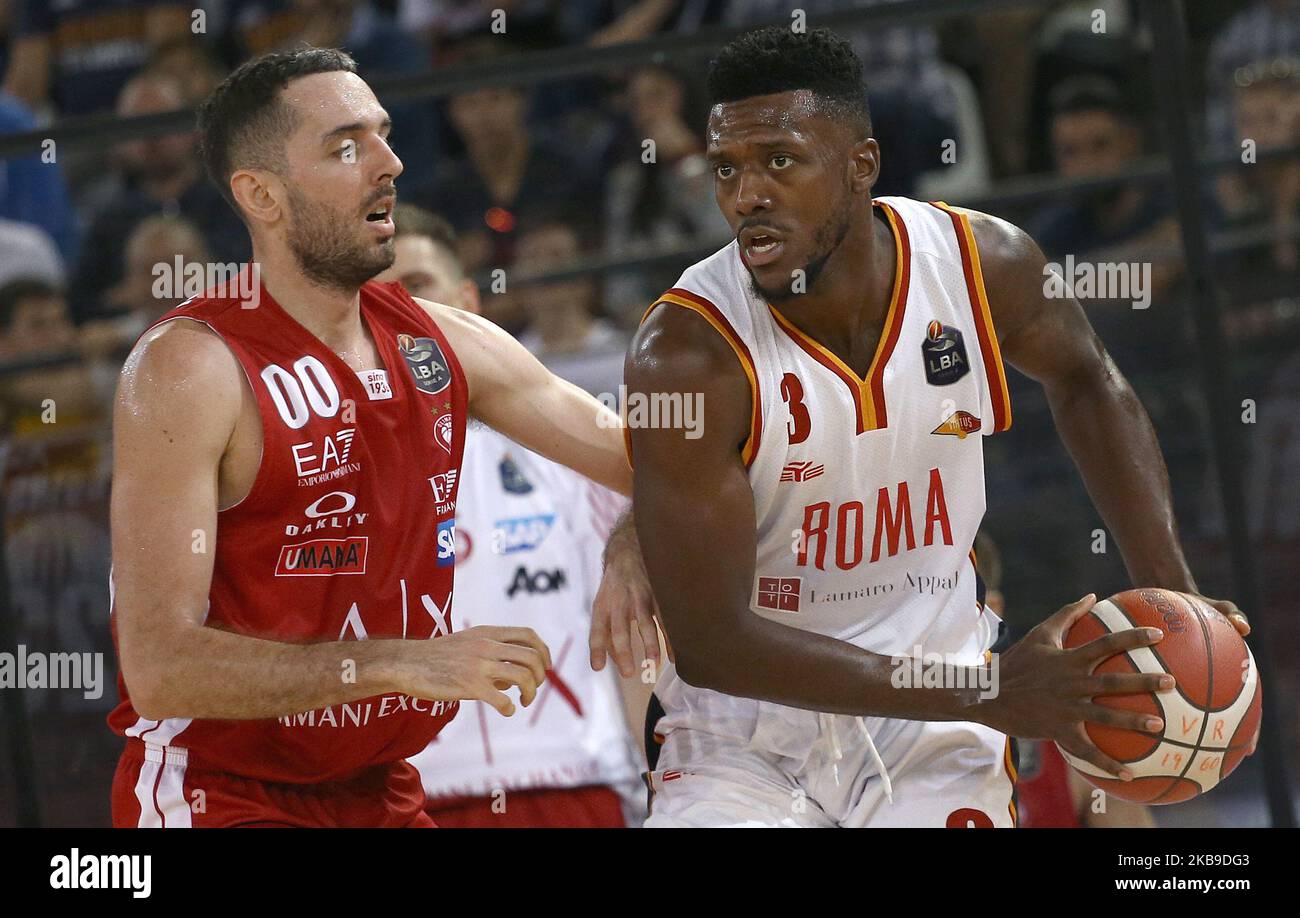 Amedeo Della Valle of Milan and Michael Moore of Roma during the LBA ...