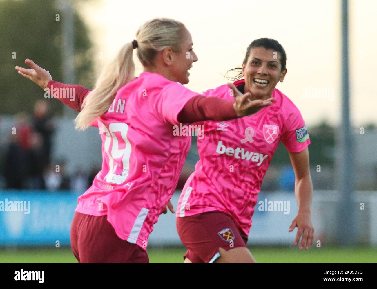 Jacynta Galabadaarachchi of West Ham United WFC celebrating her goal ...
