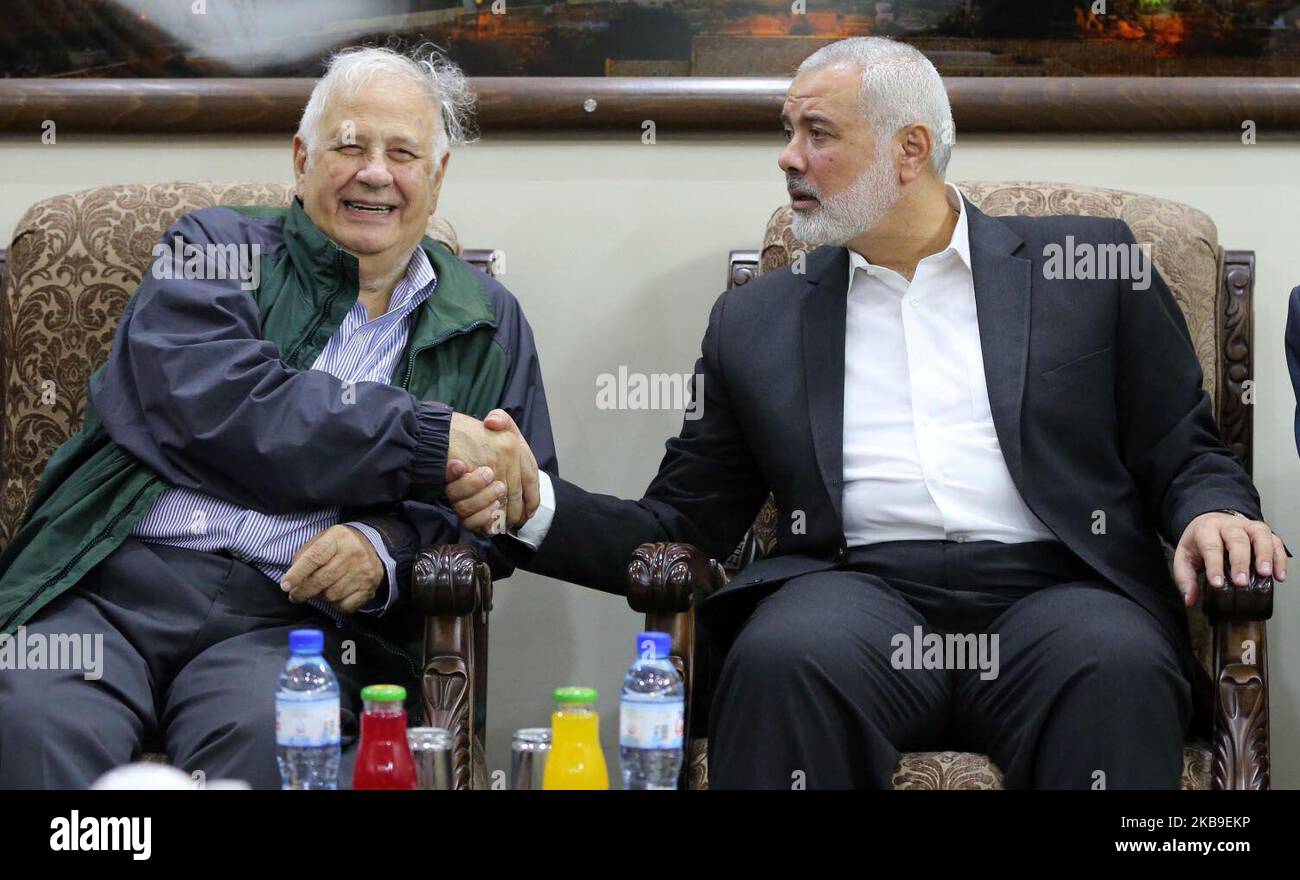Palestinian Hamas Chief Ismail Haniyeh meets with Chairman of the ...