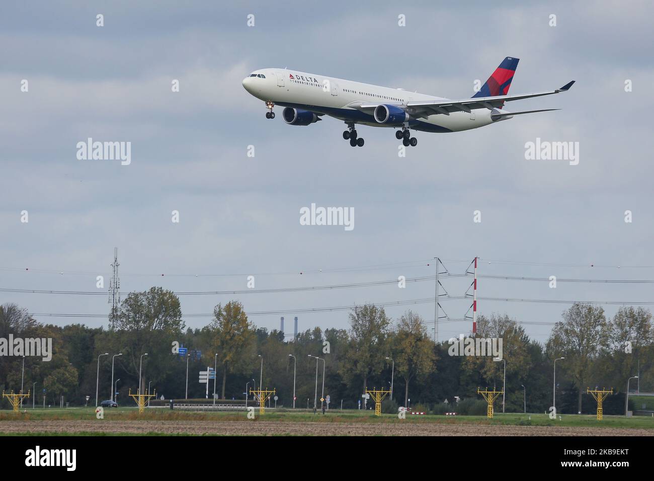 Delta Air Lines Airbus A330-300 aircraft as seen on a final approach ...