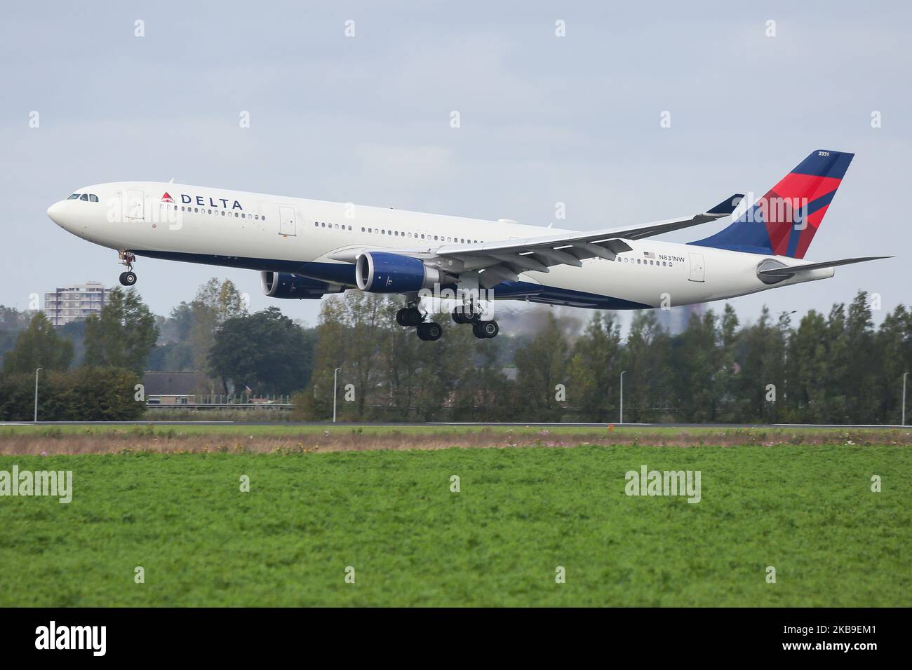Delta Air Lines Airbus A330-300 aircraft as seen on a final approach ...