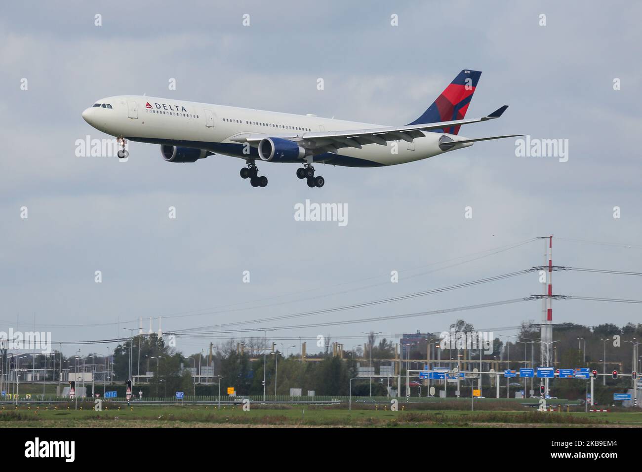 Delta Air Lines Airbus A330-300 aircraft as seen on a final approach ...