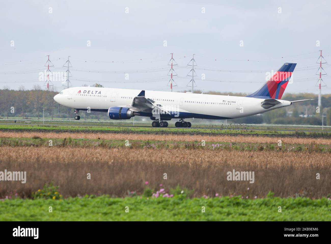 Delta Air Lines Airbus A330-300 aircraft as seen on a final approach ...