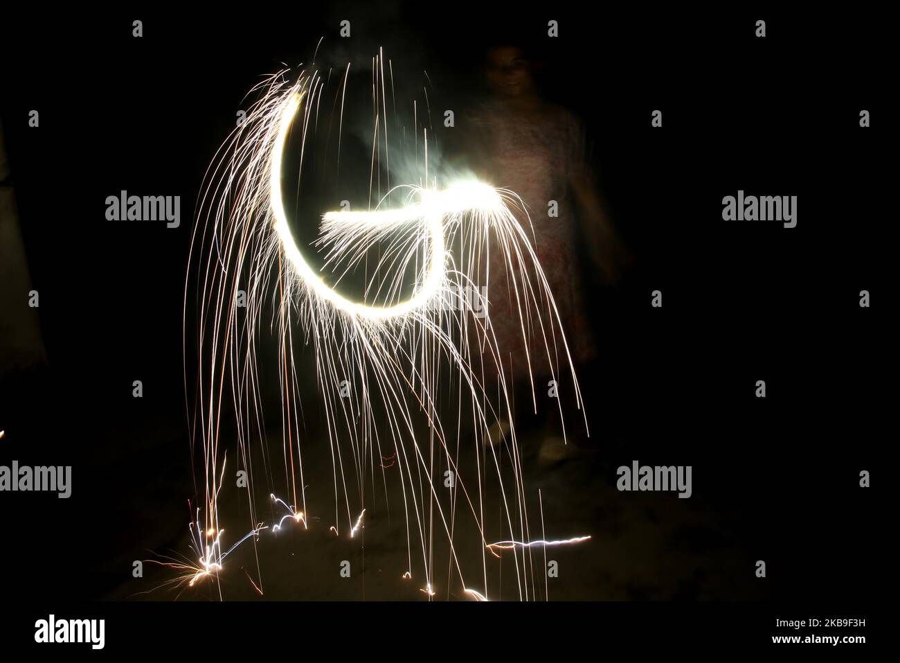 Indian lights firecrackers on the occasion of Diwali festival in ...