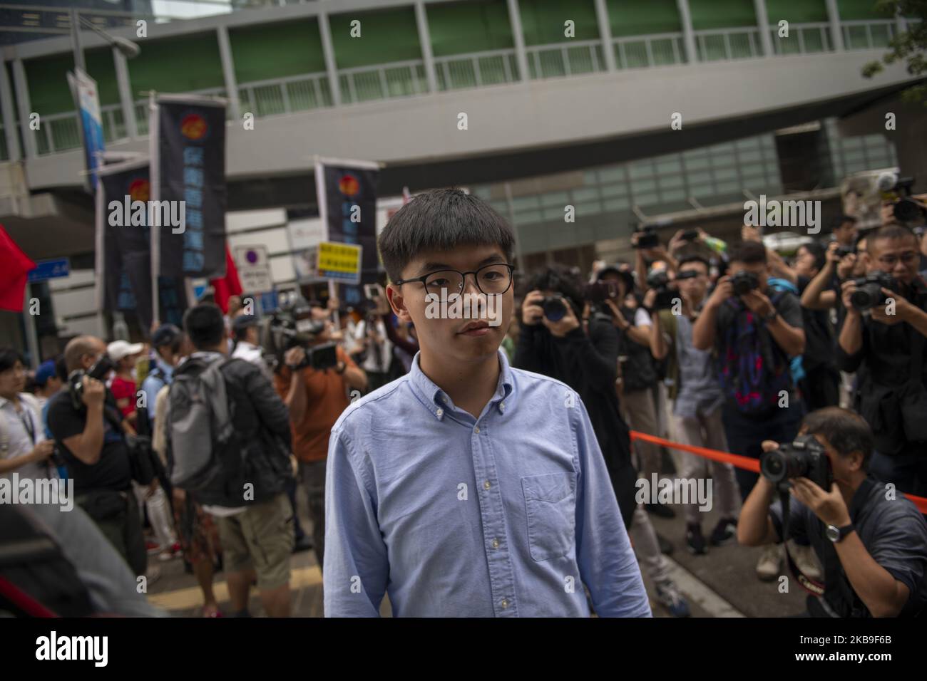 Pro Democracy Activist Joshua Wong Is Seen Leaving A Press Conference