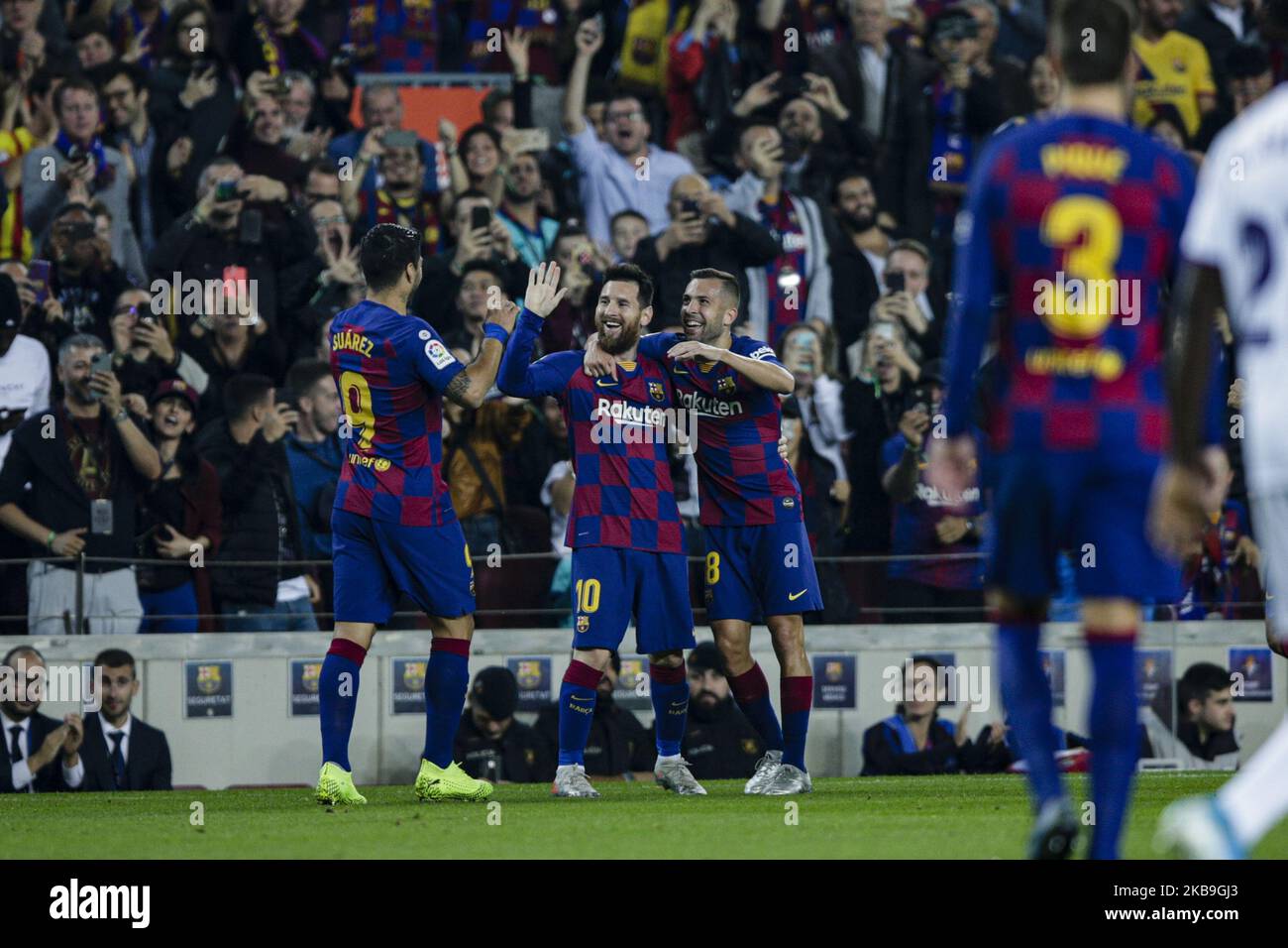 10 Lionel Messi from Argentina of FC Barcelona celebrating his goal ...