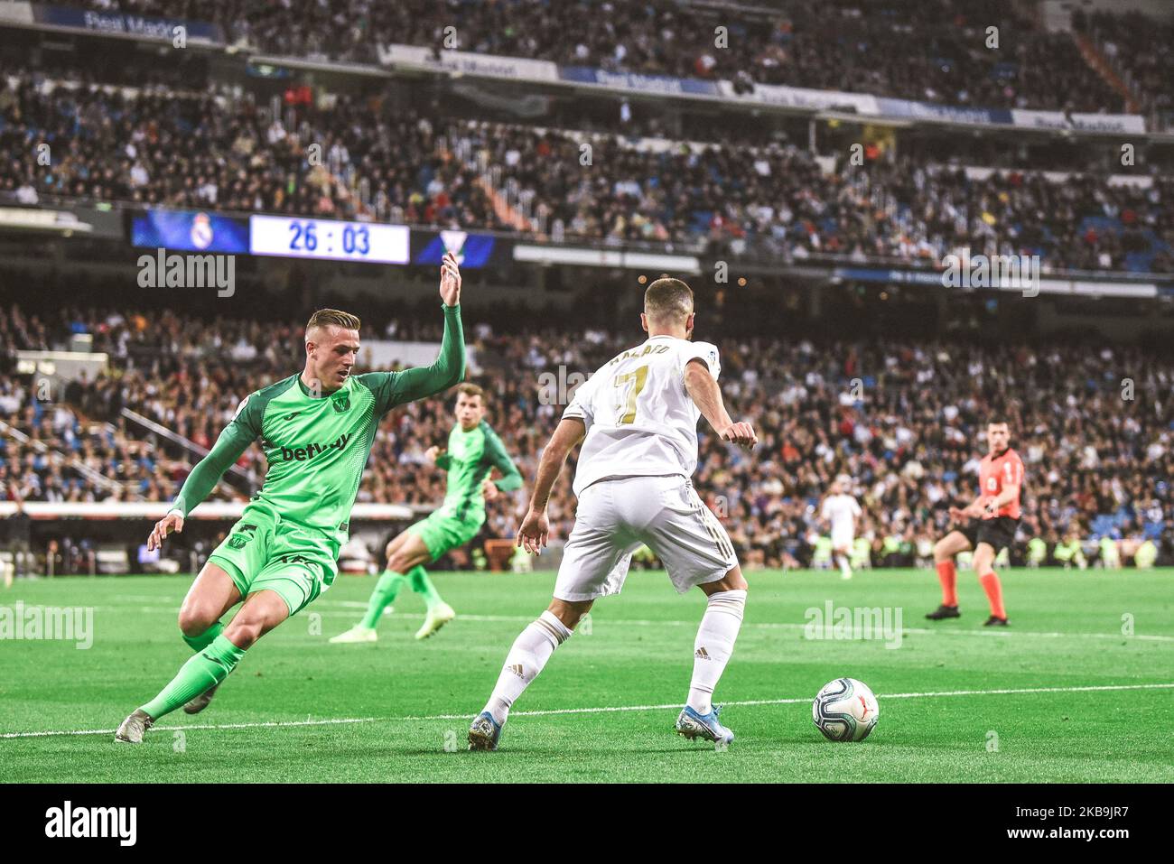 Eden Hazard and Rodrigo Tarin during La Liga match between Real Madrid ...
