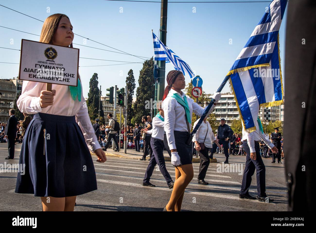 People take part at OXI day parade in Athens, Greece on october 28th ...