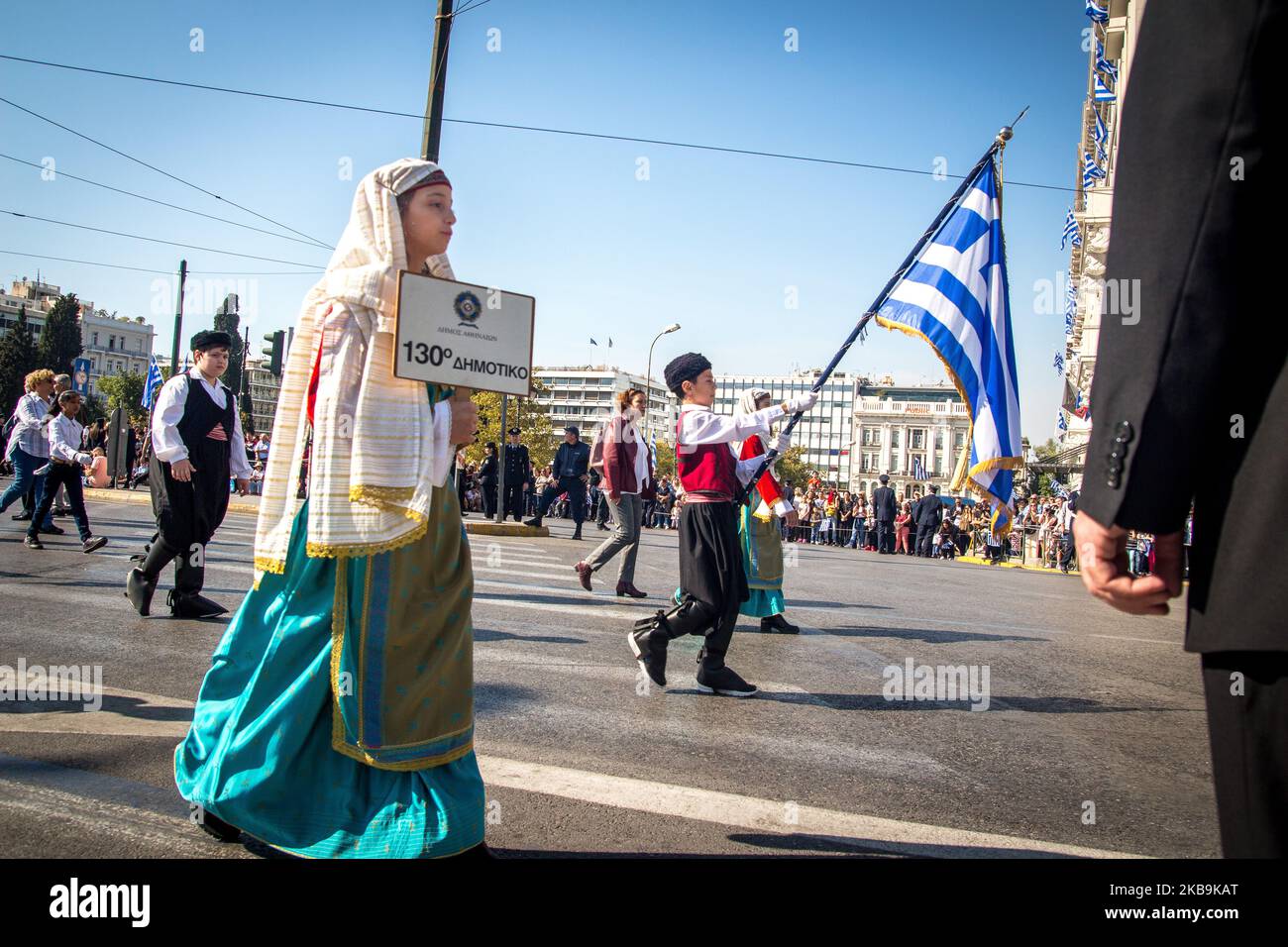 People take part at OXI day parade in Athens, Greece on october 28th ...