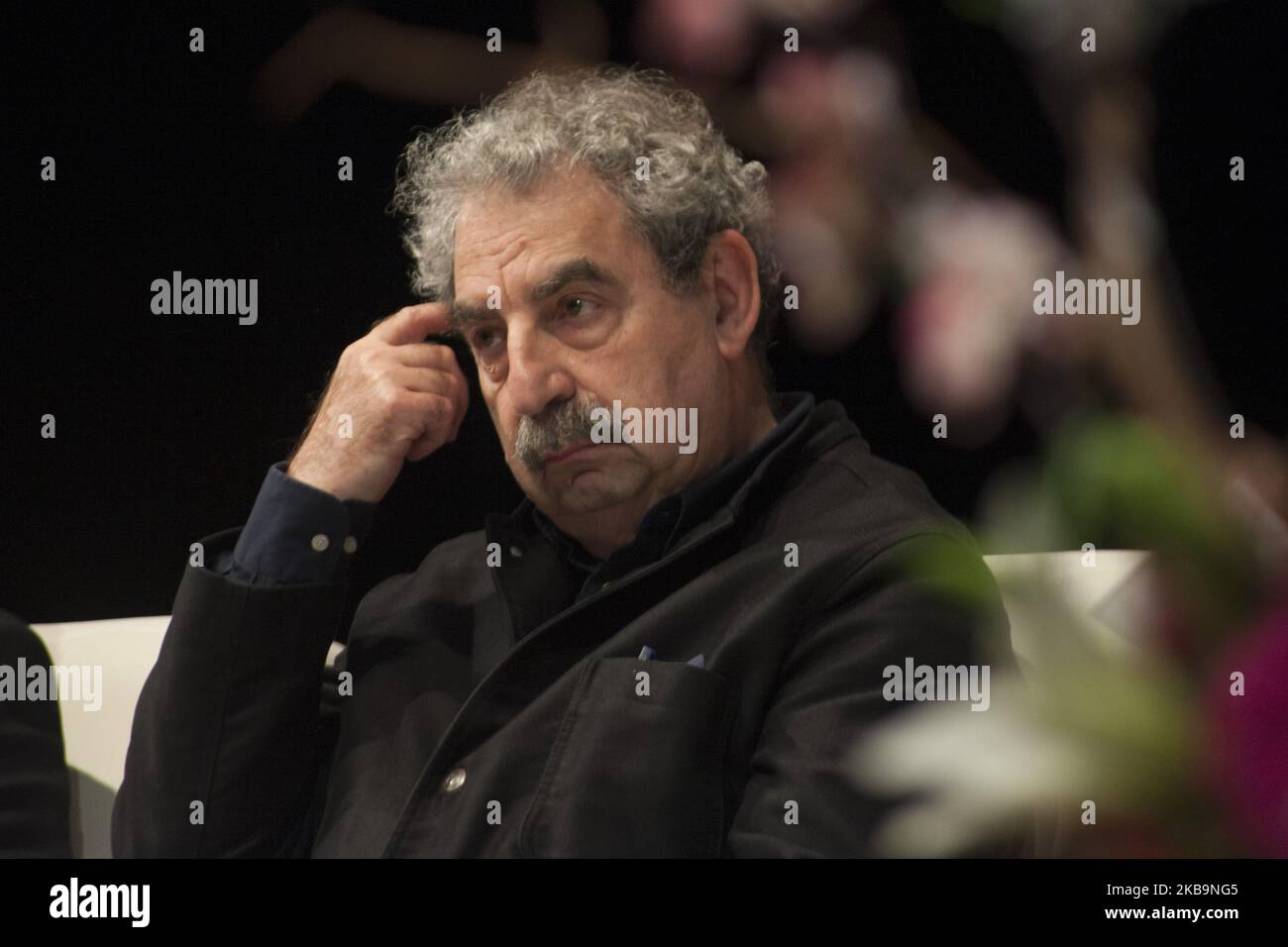 French philosopher Francis Wolff during a tour at the tlaxcala fair as ...
