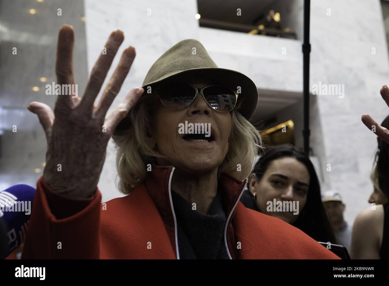 Actress Jane Fonda speaks to members of the media about the ''Fire ...
