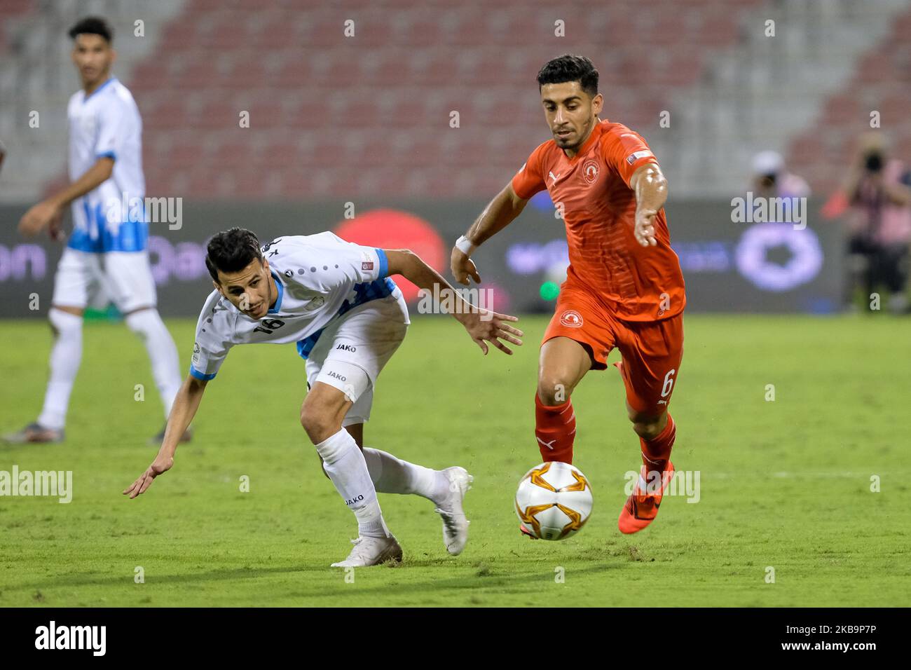 Al Arabi's Abdullah Marafee and Khalid Muneer A A Mazeed vie for ...