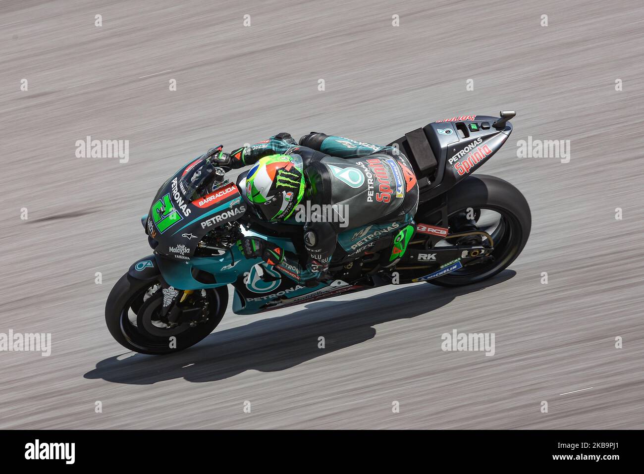 Italian MotoGP rider Franco Morbidelli of Petronas Yamaha SRT in action during the first ...