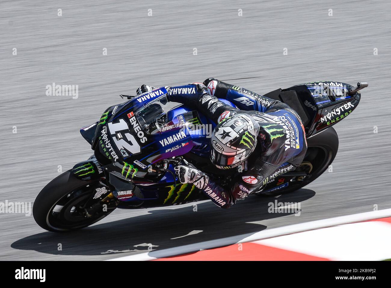 Spanish MotoGP rider Maverick Vinales of Monster Energy Yamaha MotoGP team in action during the ...