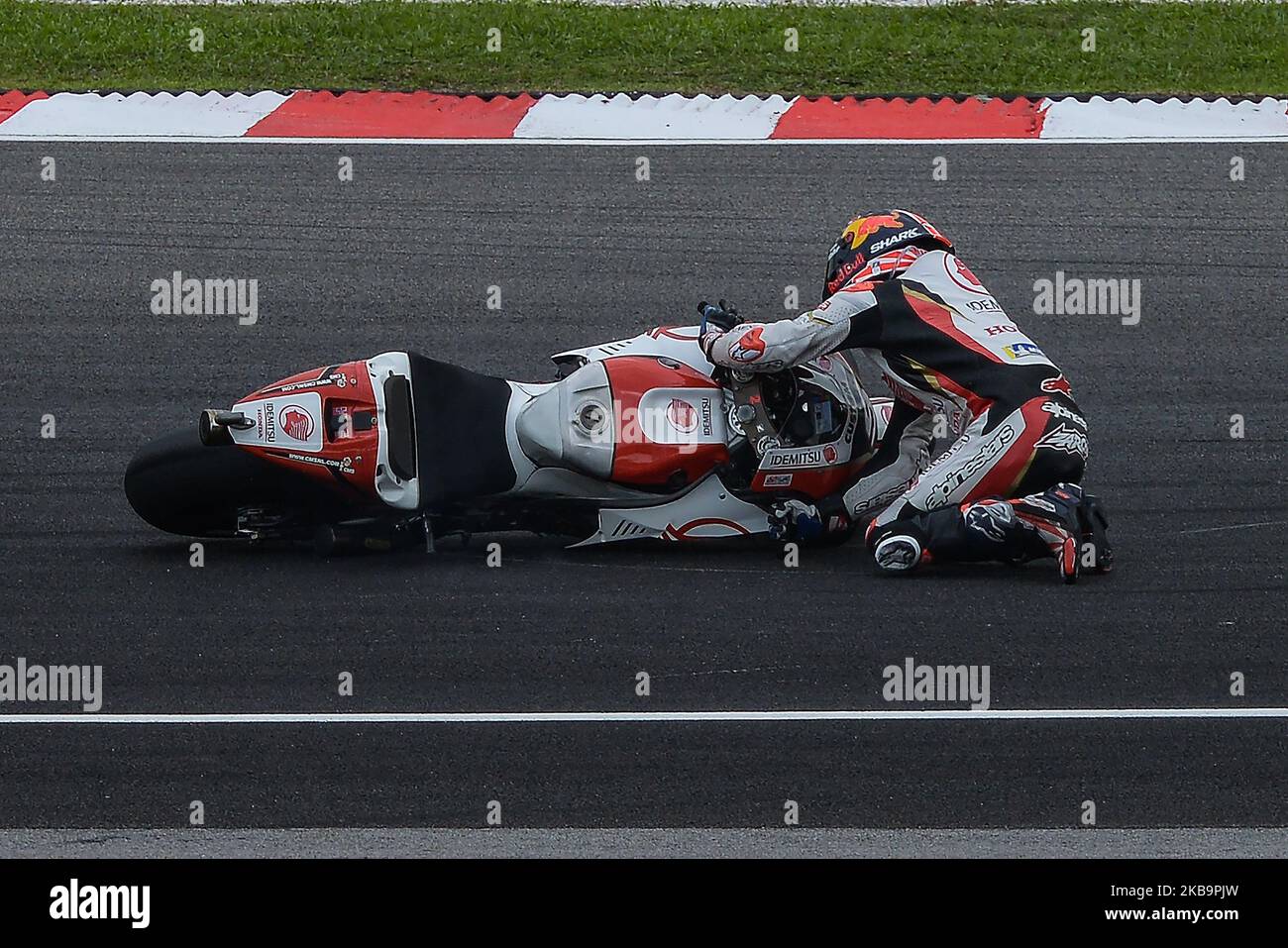 French motogp rider johann zarco of lcr honda team crashes hi-res stock ...