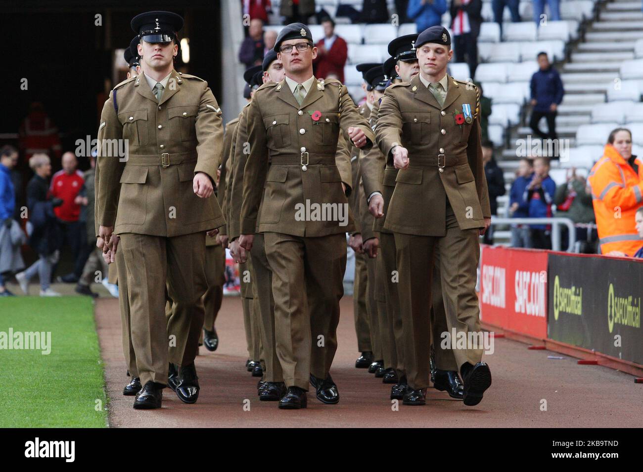 5th Regiment Royal Artillery troops march as part of Remembrance Day ...