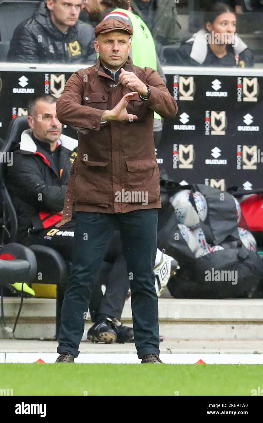 MK Dons manager Paul Tisdale during the first half of the Sky Bet ... MK Dons manager Paul Tisdale during the first half of the Sky Bet ...