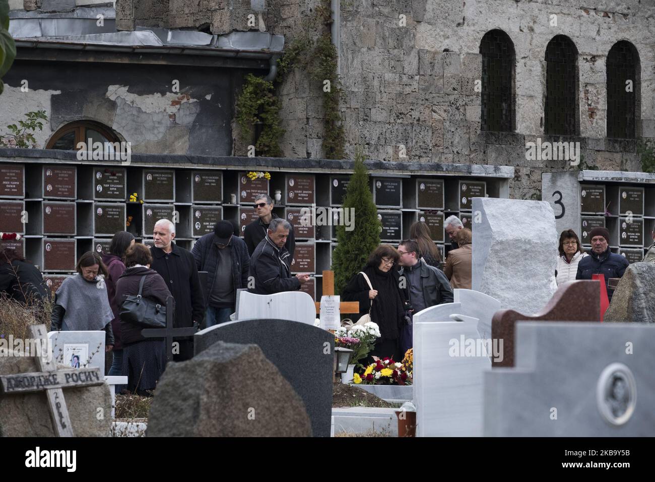 People gather at the Central Cemetery in Sofia during All Soul's Day ...