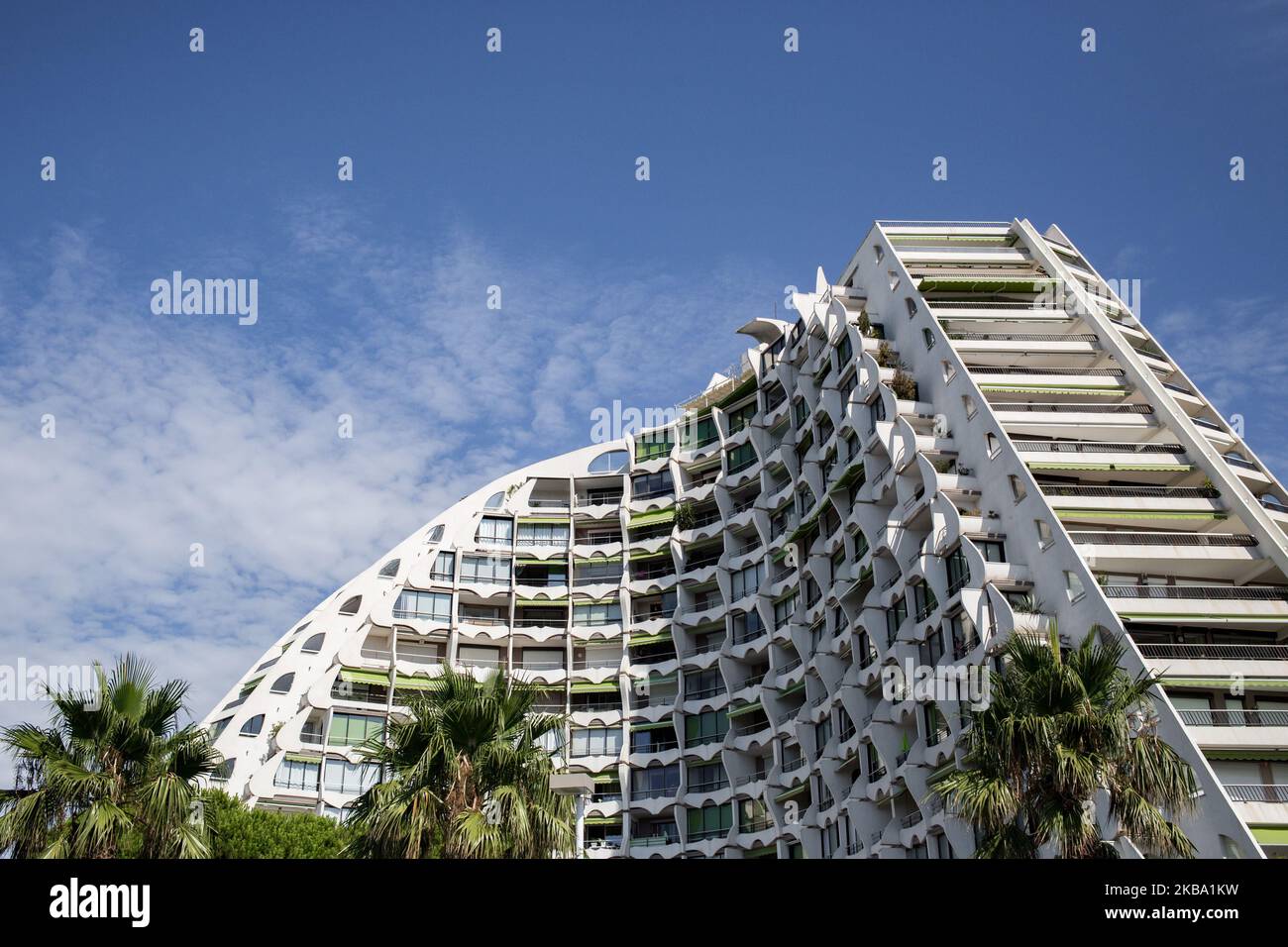 La Grande-Motte, France, August 8, 2019. A view of The Great Pyramid ...
