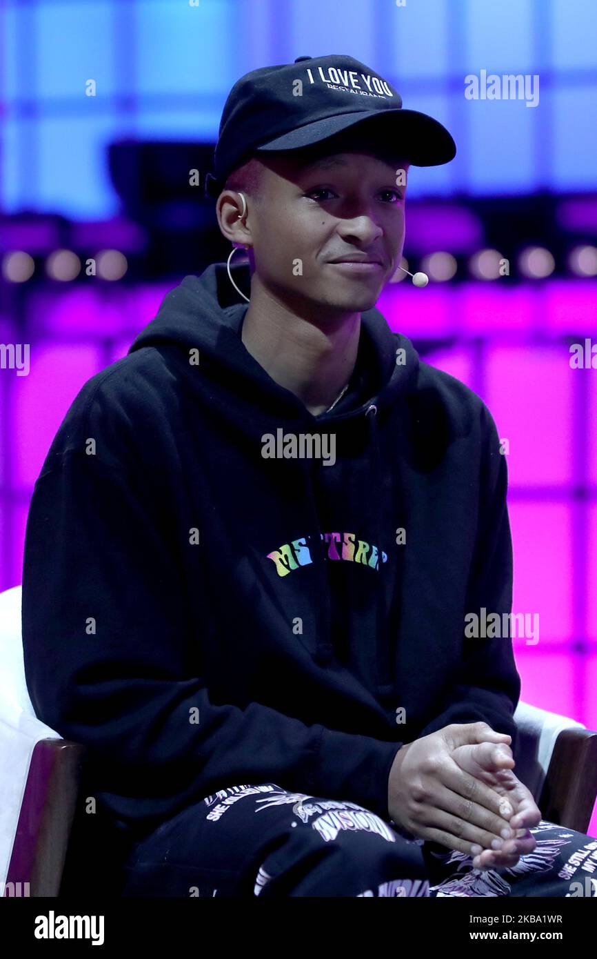 501CTHREE.org & JUST water Co-founder Jaden Smith looks on during the ...