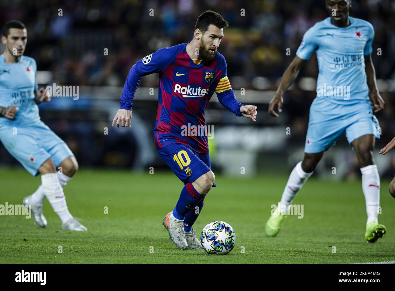 10 Lionel Messi from Argentina of FC Barcelona during the UEFA ...