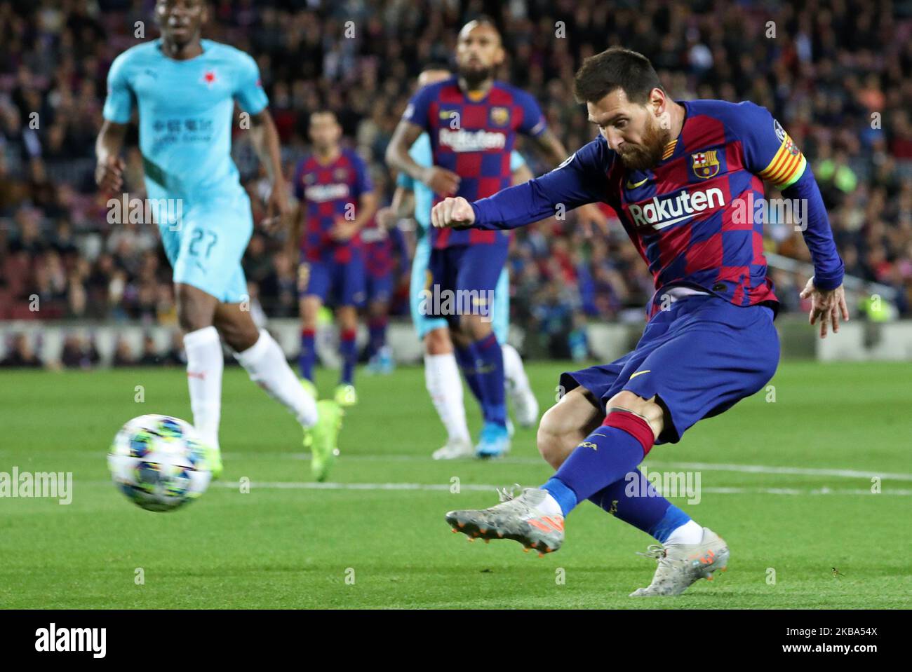 Leo Messi during the match between FC Barcelona and SK Slavia Praga ...