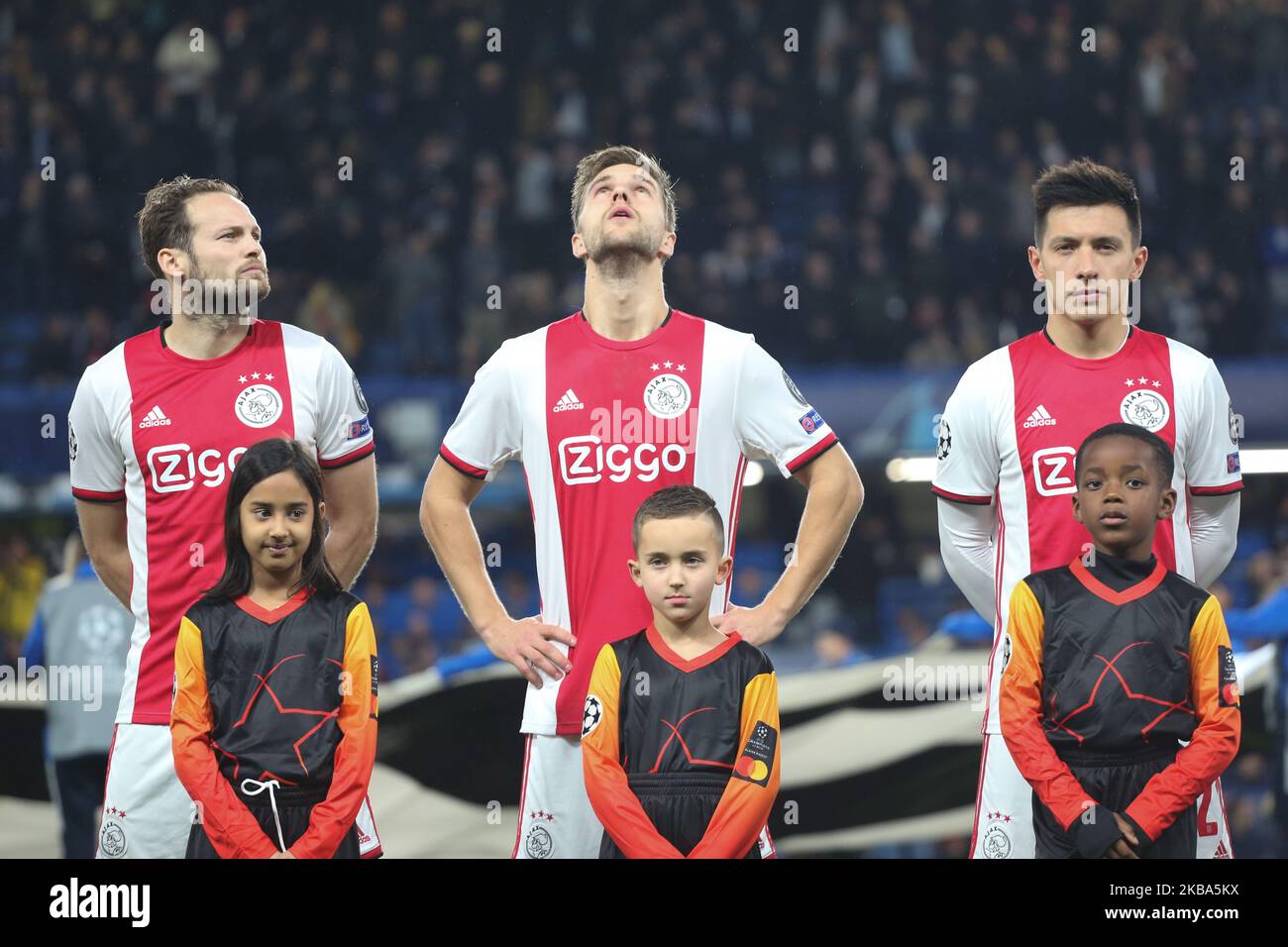Joel Veltman (Ajax), Daley Blind (Ajax) and Lisandro Martinez (Ajax) pictured during the 2019/20 ...
