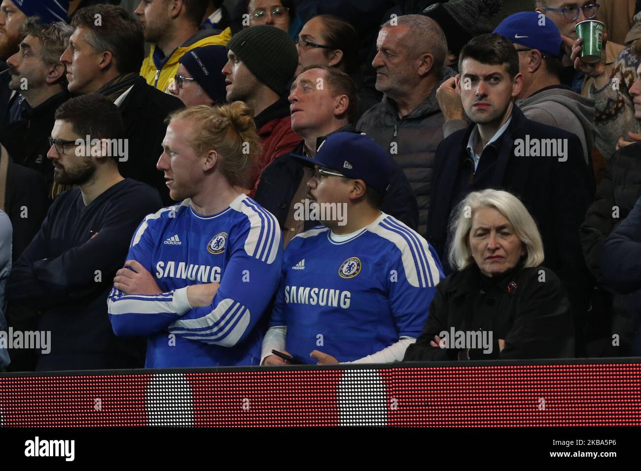 Chelsea fans pictured during the 2019/20 UEFA Champions League Group H ...