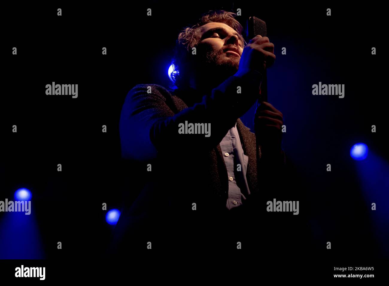 Dara Kiely of Irish rock band from Dublin Girl Band performing live at ...