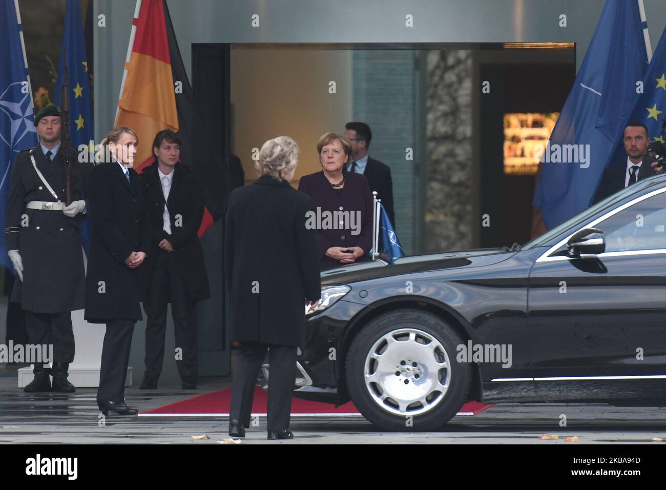 German Chancellor Angela Merkel awaiting to welcome NATO General ...