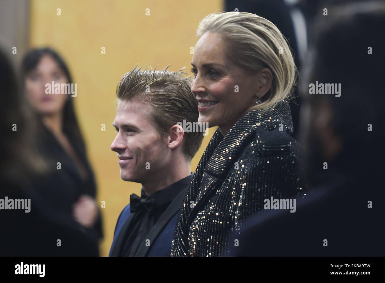 Sharon Stone and her son Roan Bronstein arrive for the 21st GQ Men of ...