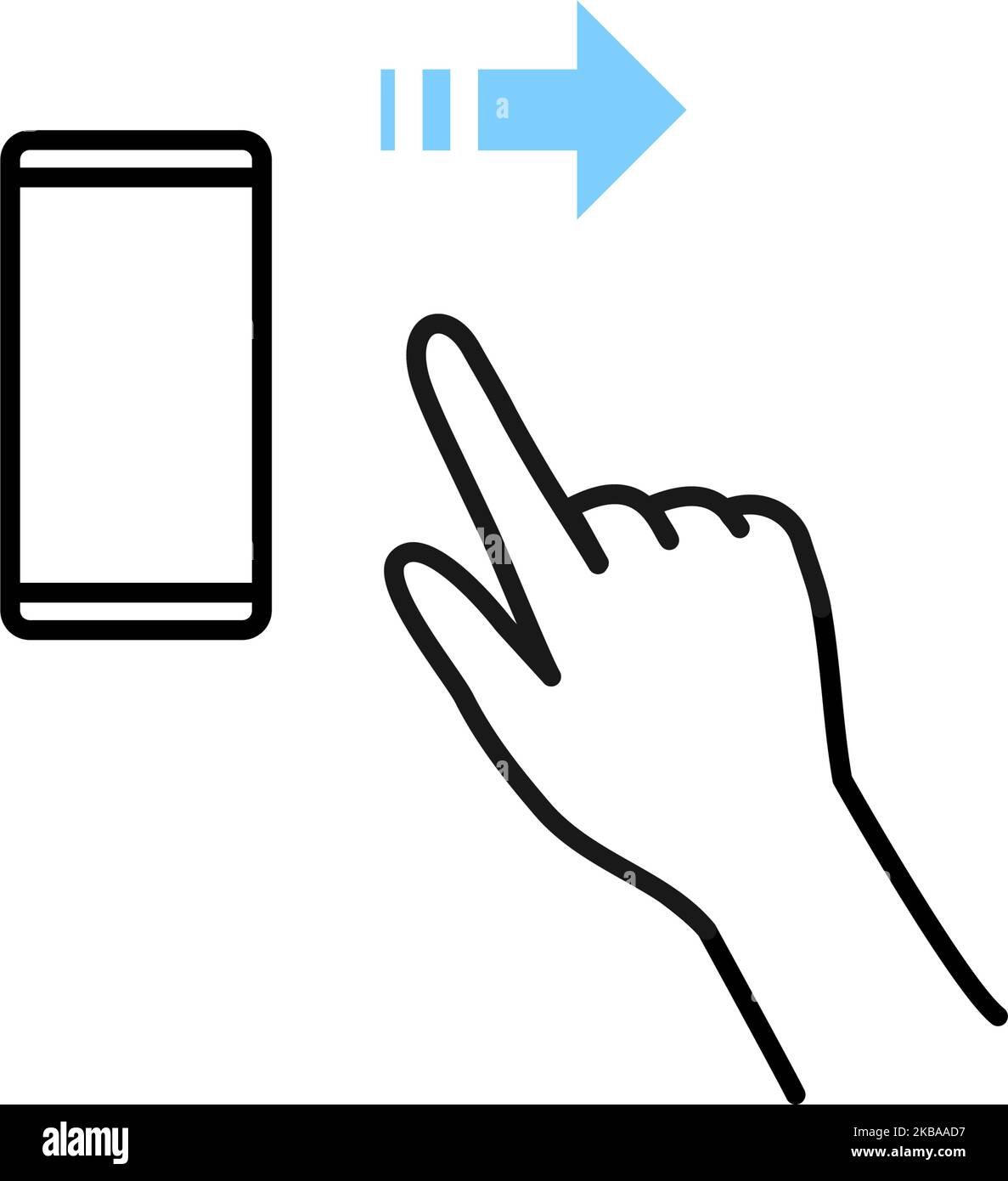 Illustration of actions to operate a smartphone (flick Stock Vector ...