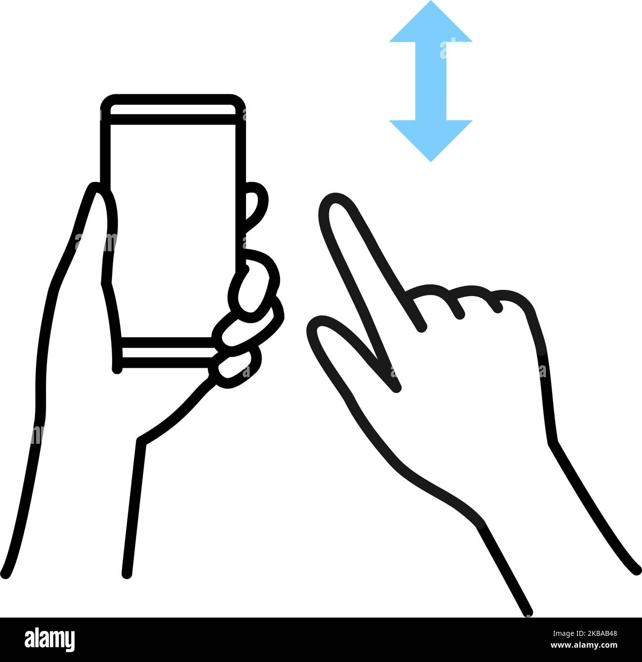 Illustration of actions to operate a smartphone (swipe Stock Vector ...
