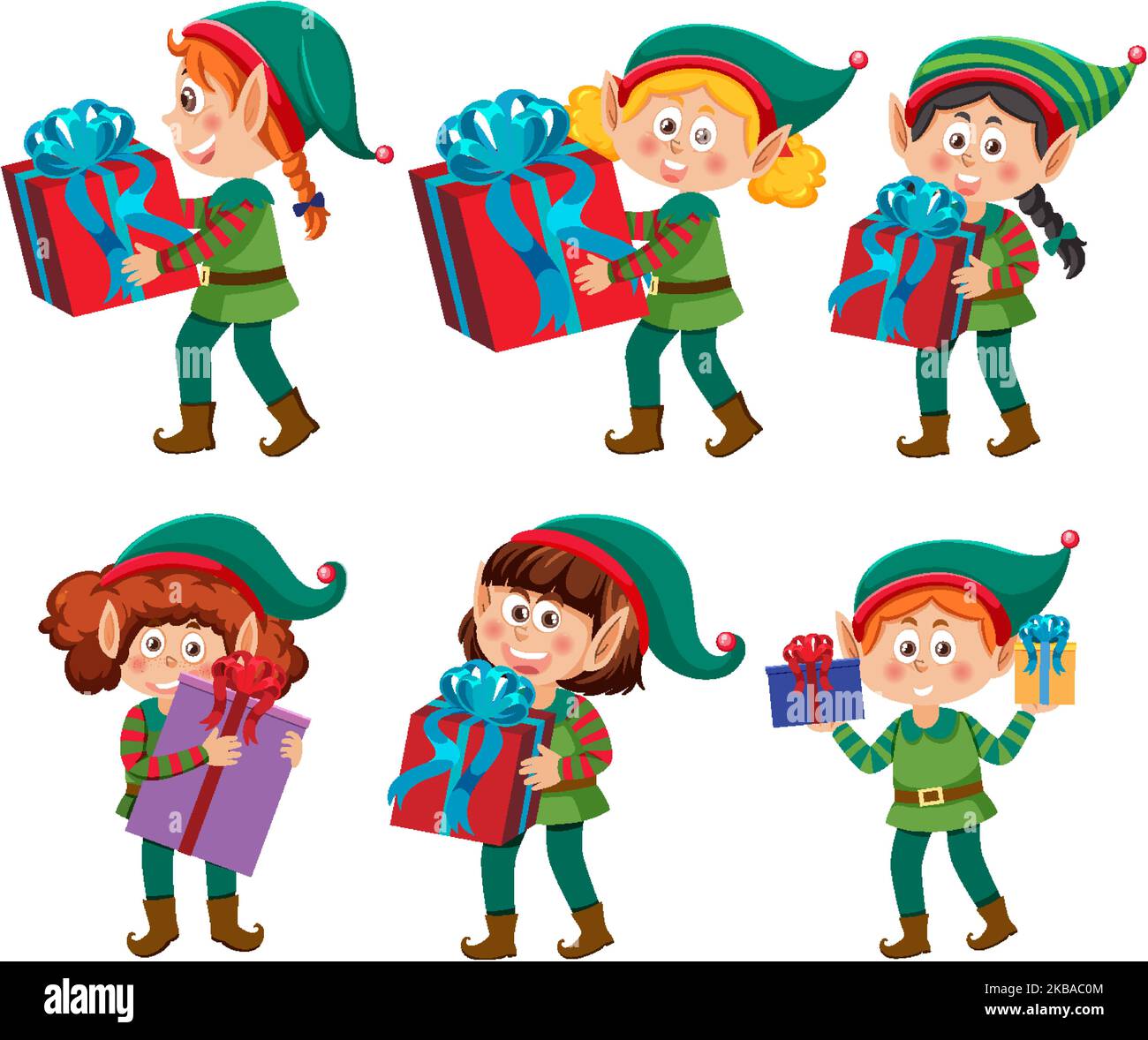 Set of elf cartoon character illustration Stock Vector Image & Art - Alamy