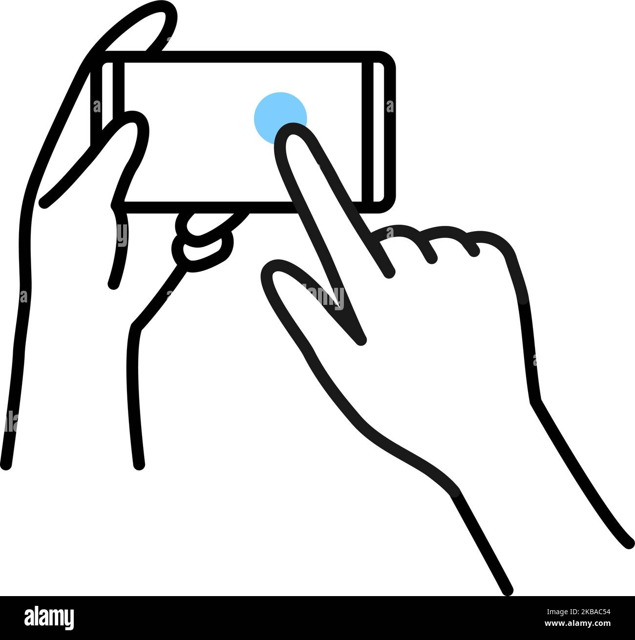 Illustration of actions to operate a smartphone (tap Stock Vector Image ...