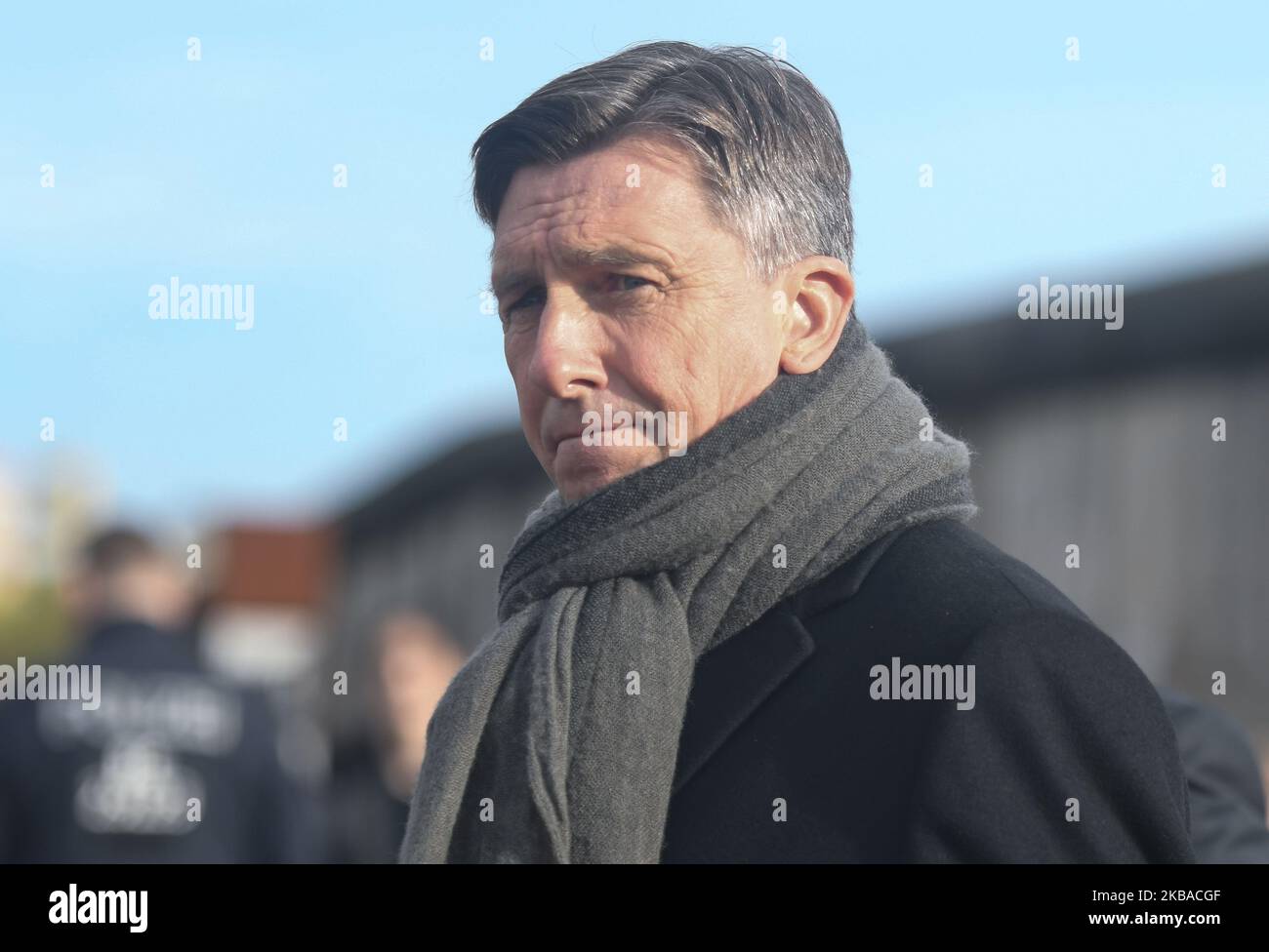 Borut Pahor, President of Slovenia, seen at the Berlin Wall memorial at ...