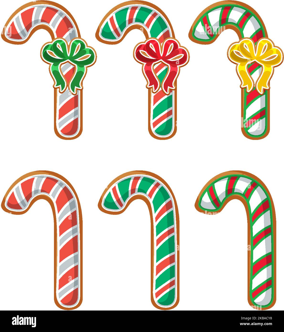 Christmas cane gingerbread cookies collection illustration Stock Vector ...