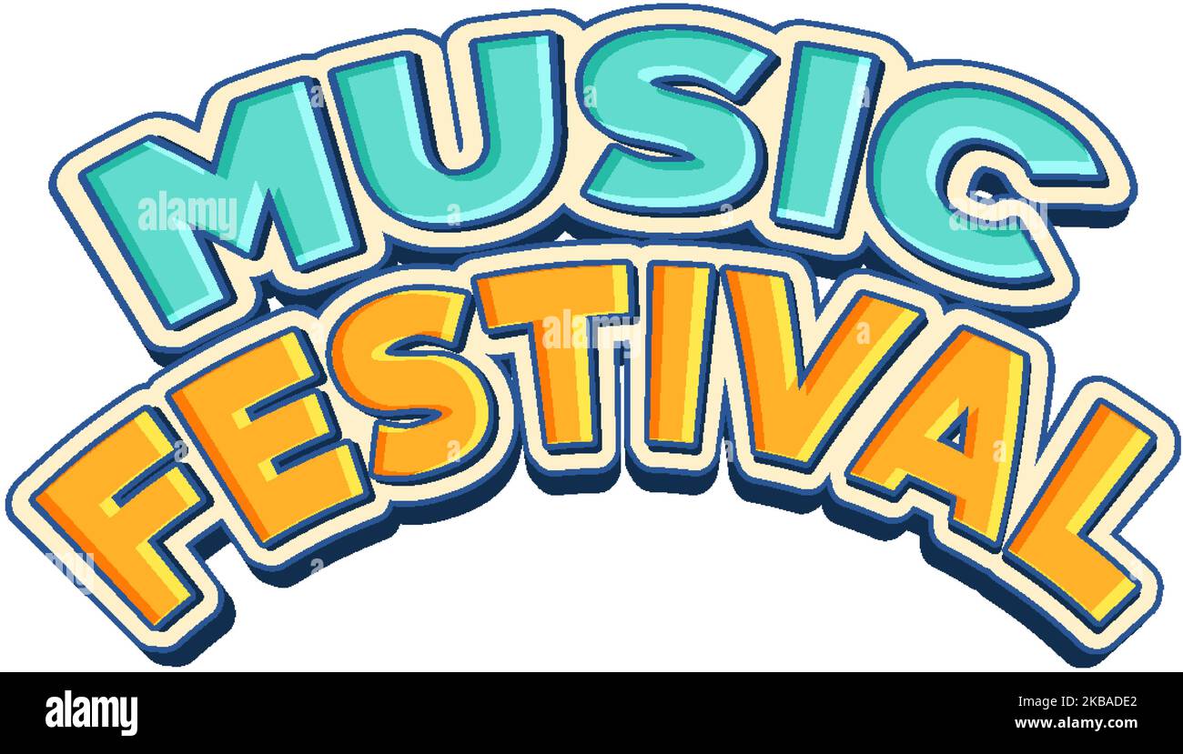 Music festival text for poster or banner design illustration Stock ...