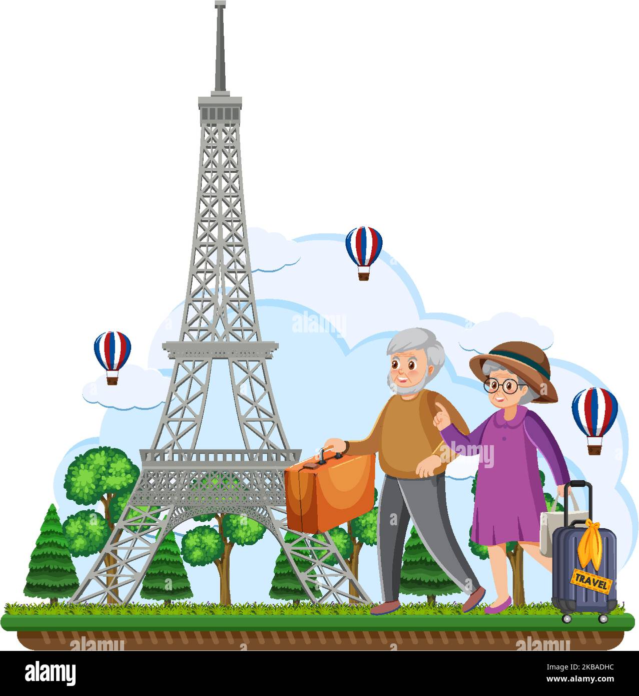 Cartoon couple eiffel tower Stock Vector Images - Alamy