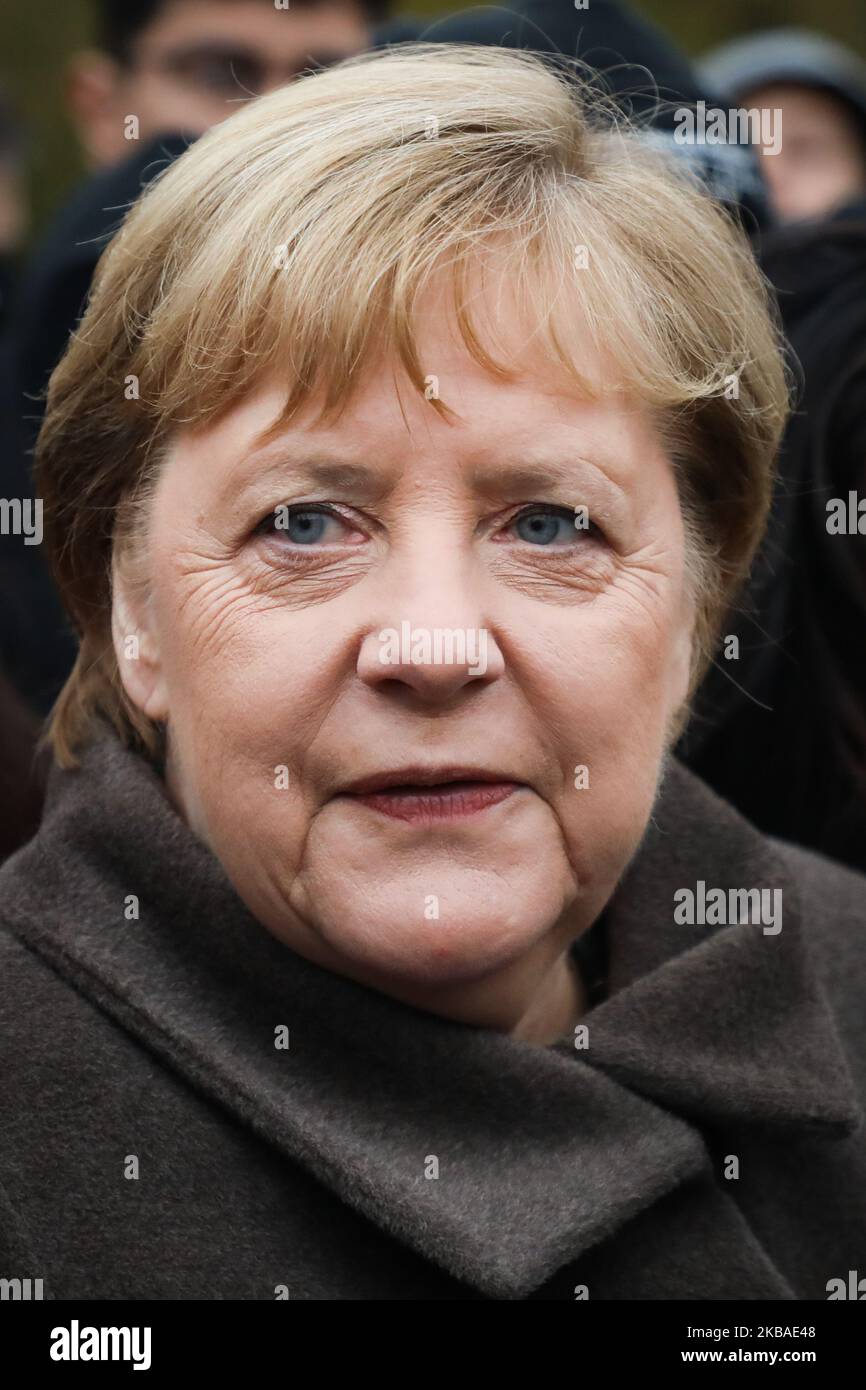 German Chancellor Angela Merkel during a commemoration ceremony to mark ...